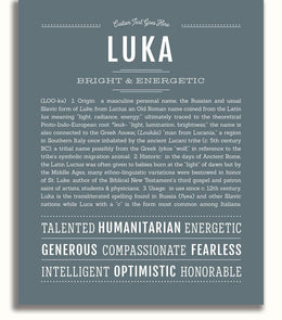 Luka | Name Art Print - Personalized Custom Gifts – Name Stories