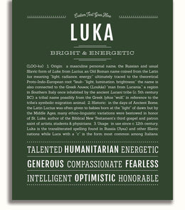 Luka | Name Art Print - Personalized Custom Gifts – Name Stories
