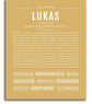 Lukas Personalized Name Meaning Art Prints – Name Stories