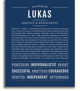 Lukas | Name Art Print – Name Stories