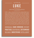Luke Personalized Name Meaning Art Prints – Name Stories