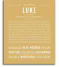 Luke Personalized Name Meaning Art Prints – Name Stories