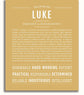 Luke Personalized Name Meaning Art Prints – Name Stories