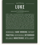 Luke Personalized Name Meaning Art Prints – Name Stories