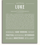 Luke Personalized Name Meaning Art Prints – Name Stories