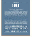 Luke Personalized Name Meaning Art Prints – Name Stories
