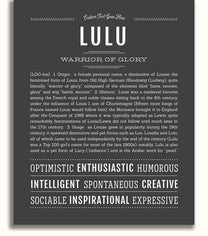 Lulu | Name Art Print – Name Stories