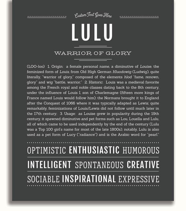 Lulu | Name Art Print – Name Stories