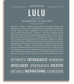Lulu | Name Art Print – Name Stories