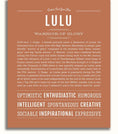 Lulu | Name Art Print – Name Stories