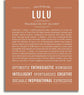 Lulu | Name Art Print – Name Stories