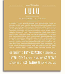 Lulu | Name Art Print – Name Stories