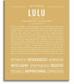 Lulu | Name Art Print – Name Stories