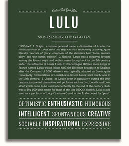 Lulu | Name Art Print – Name Stories