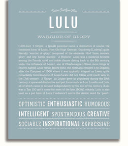 Lulu | Name Art Print – Name Stories