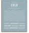 Lulu | Name Art Print – Name Stories