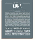 Luna Personalized Name Meaning Art Prints – Name Stories