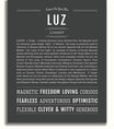 Luz | Name Art Print – Name Stories