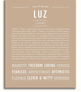 Luz | Name Art Print – Name Stories