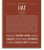 Luz | Name Art Print – Name Stories
