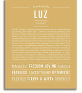 Luz | Name Art Print – Name Stories
