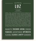 Luz | Name Art Print – Name Stories