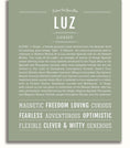 Luz | Name Art Print – Name Stories