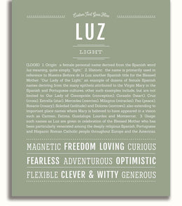 Luz | Name Art Print – Name Stories