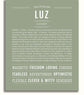 Luz Personalized Name Meaning Art Prints – Name Stories