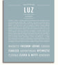 Luz Personalized Name Meaning Art Prints – Name Stories