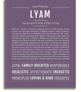 Lyam Personalized Name Meaning Art Prints – Name Stories
