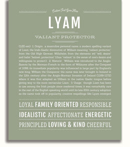 Lyam | Name Art Print – Name Stories