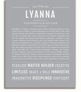Lyanna Personalized Name Meaning Art Prints – Name Stories