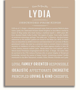 Lydia | Name Art Print – Name Stories
