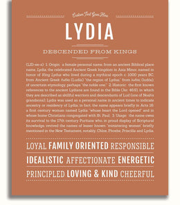 Lydia | Name Art Print – Name Stories