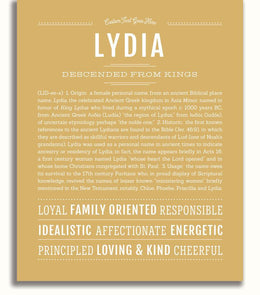 Lydia | Name Art Print – Name Stories