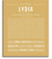 Lydia | Name Art Print – Name Stories
