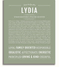 Lydia | Name Art Print – Name Stories