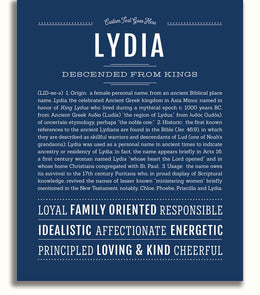 Lydia | Name Art Print – Name Stories