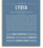 Lydia | Name Art Print – Name Stories