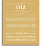 Lyla Personalized Name Meaning Art Prints – Name Stories