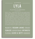 Lyla Personalized Name Meaning Art Prints – Name Stories