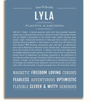 Lyla Personalized Name Meaning Art Prints – Name Stories