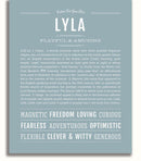 Lyla Personalized Name Meaning Art Prints – Name Stories