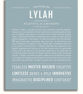 Lylah Personalized Name Meaning Art Prints – Name Stories