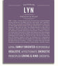 Lyn Personalized Name Meaning Art Prints – Name Stories