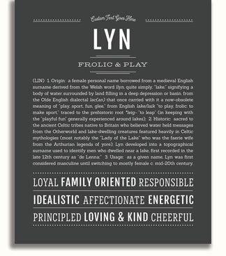 Lyn | Name Art Print – Name Stories