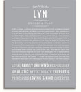 Lyn Personalized Name Meaning Art Prints – Name Stories