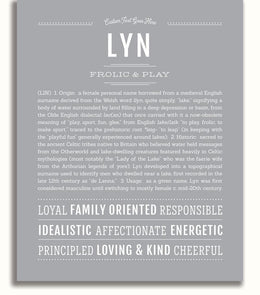 Lyn | Name Art Print – Name Stories