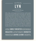 Lyn Personalized Name Meaning Art Prints – Name Stories